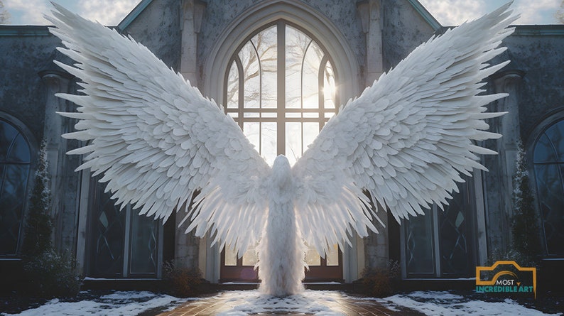 Enchanted Celestial Wings - Ethereal Angelic Backdrop, Digital ...