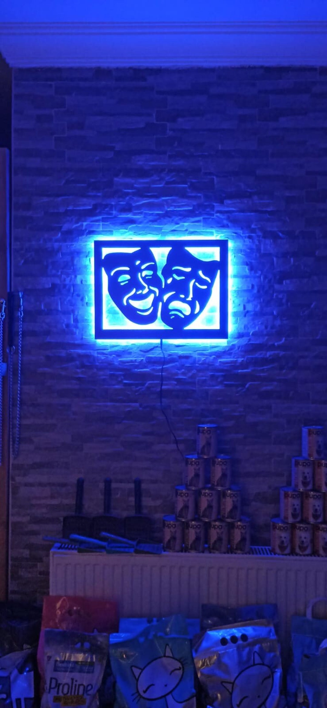 Illuminated Comedy/tragedy Theater Mask Sock and Buskin for - Etsy