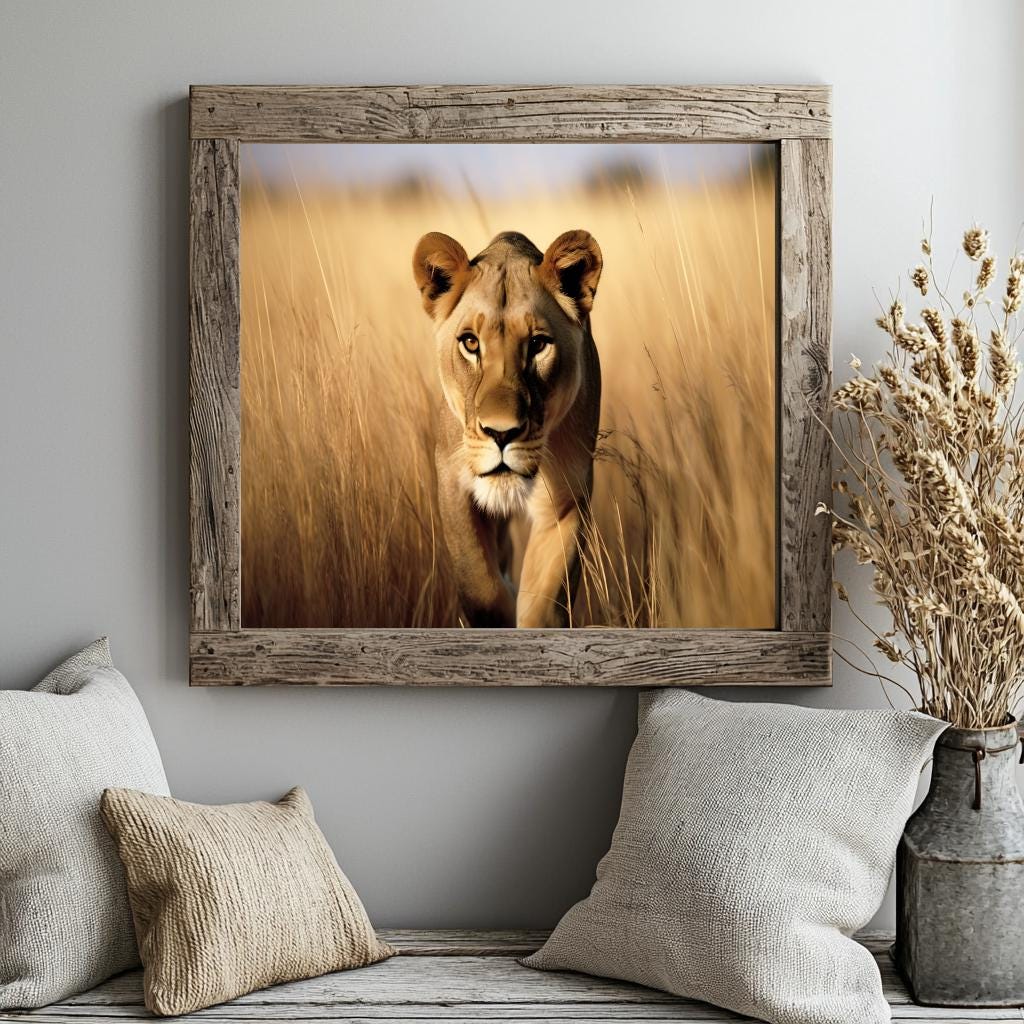 Lioness Digital Art Print Wall Decor Animal Art Print Home Decor Art ...