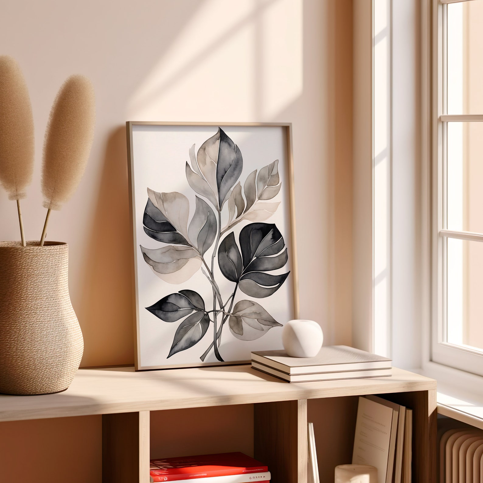 Watercolor Leaves Print, Boho Botanical Wall Art (digital Download) - Etsy