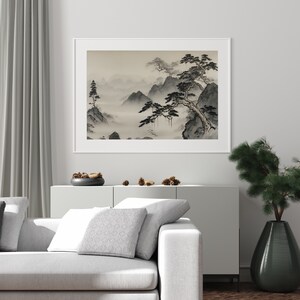 Vintage Japanese Sumi-e Wall Art, Japandi Decor (instant Download) - Etsy