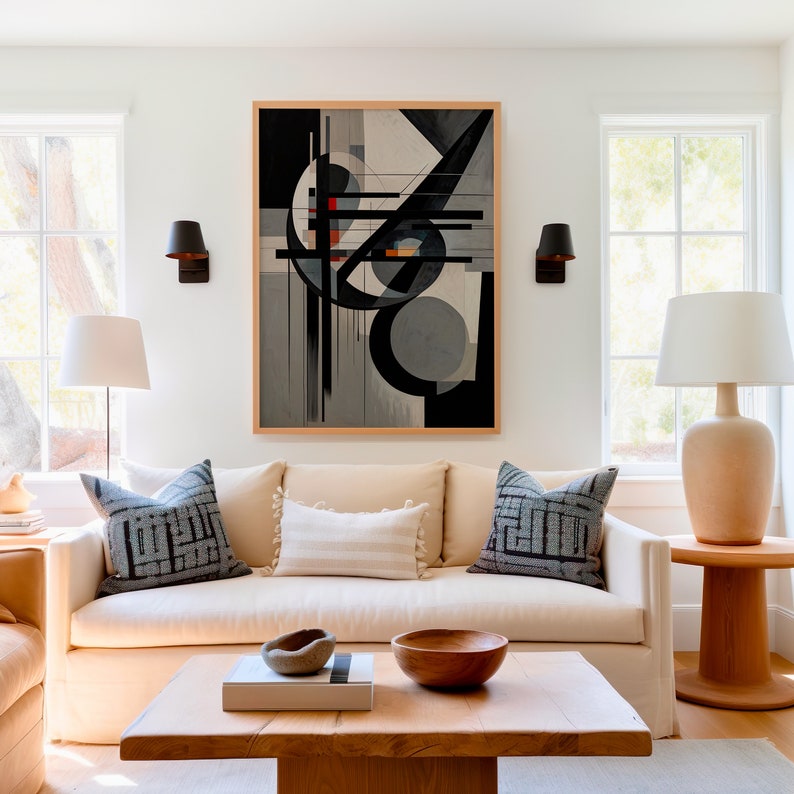 Kandinsky Inspired Abstract Art Print, Modern Geometric Decor (digital ...