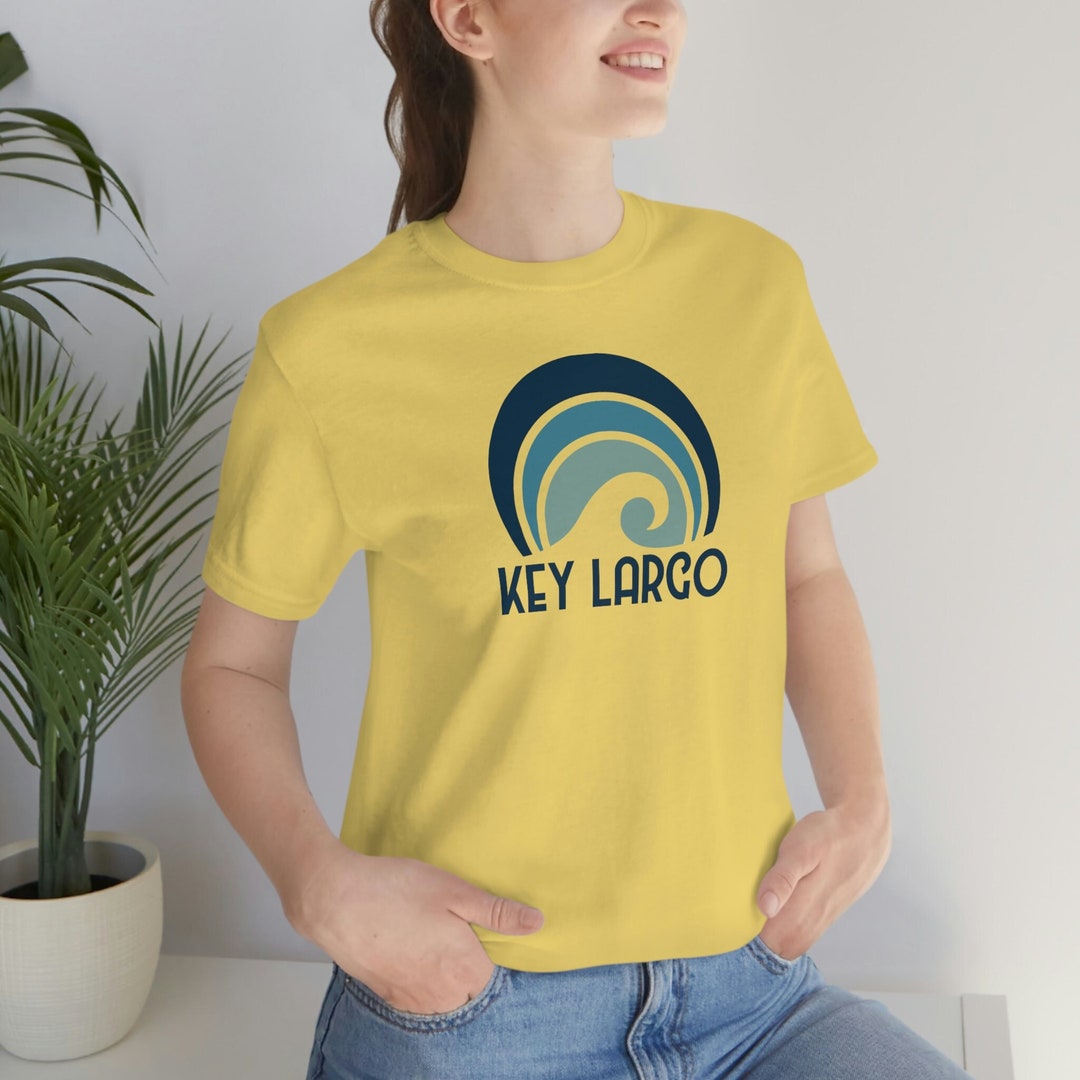 Key Largo Shirt. Florida Keys Beach Apparel. Ocean Wave Design T-shirt ...