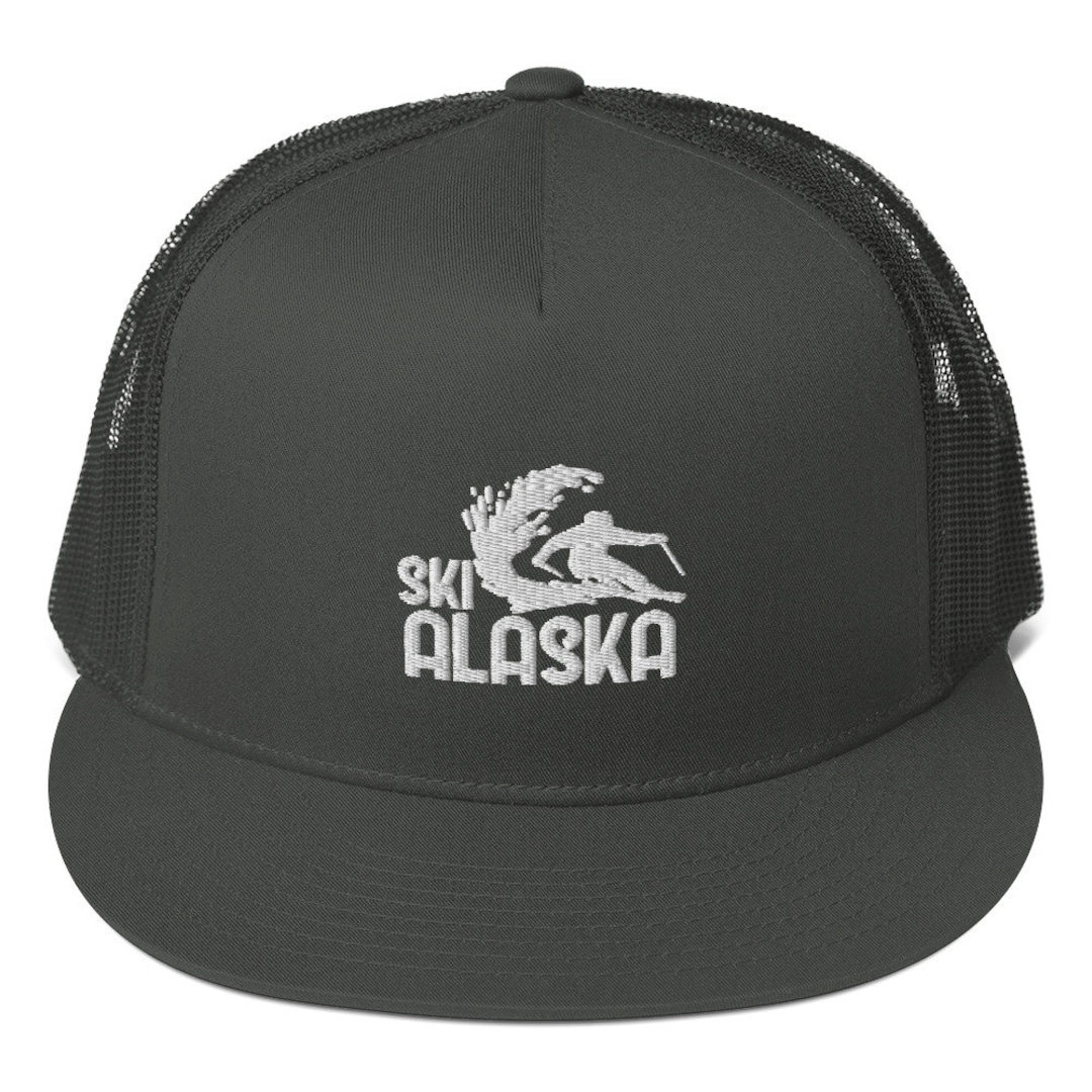 Snow Ski Alaska Trucker Hat. Ski Resort Baseball Cap. Snowboard ...