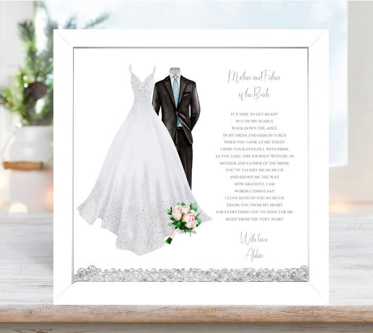 Mother and Father of the Bride Wedding Day Poem Framed Print ...
