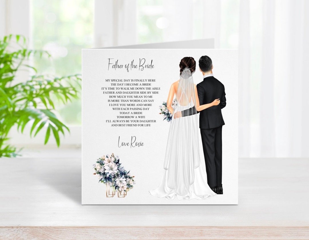 Father of the Bride Wedding Day Card, to Dad on My Wedding Day Card ...