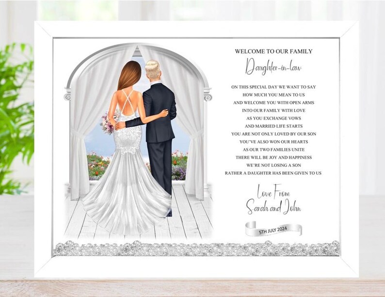 Welcome to Our Family Daughter in Law Framed Print, Wedding Gift for ...