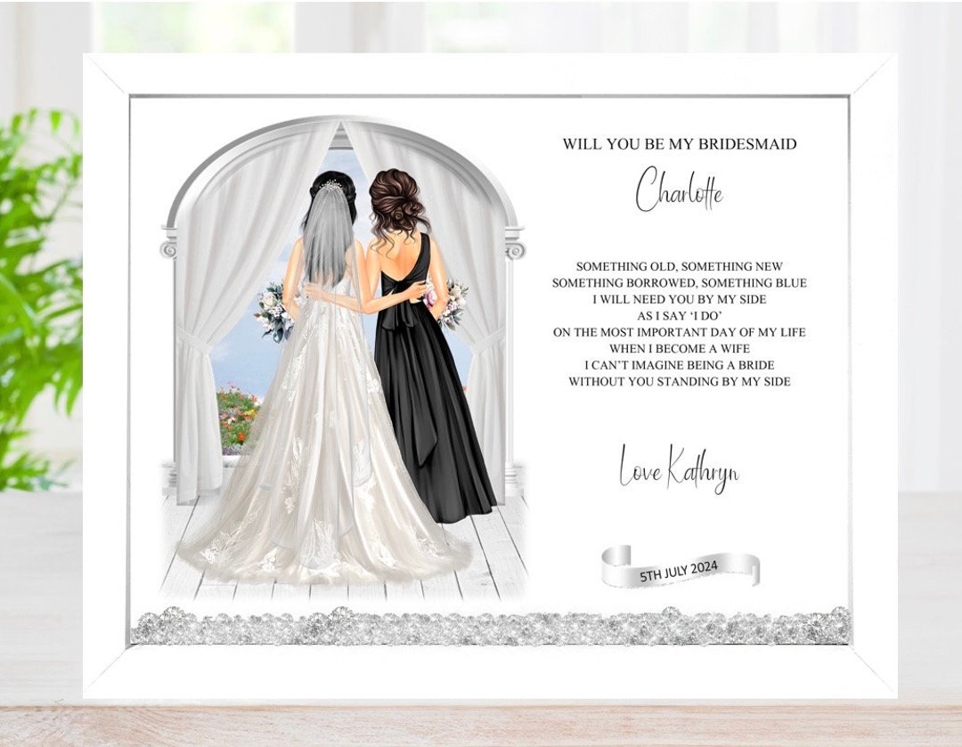 Will You Be My Bridesmaid Wedding Proposal Poem Framed Print ...