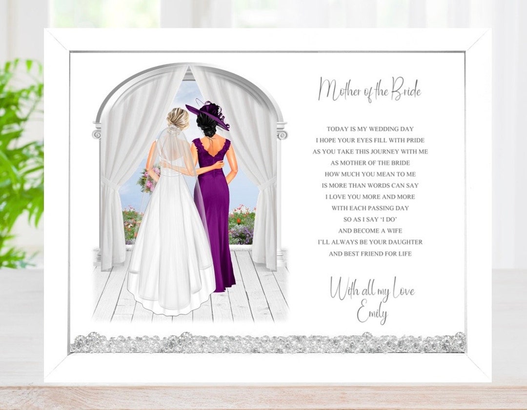 Mother of the Bride Wedding Day Poem Framed Print - Etsy