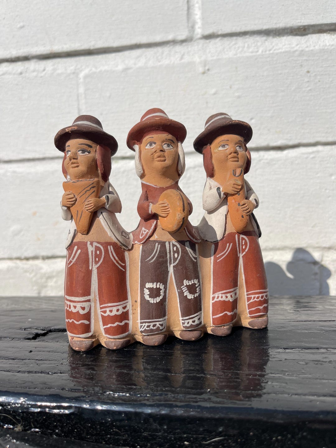 Peruvian Folk Art Whistles. Hand- Painted Clay Musicians Whistlers. - Etsy
