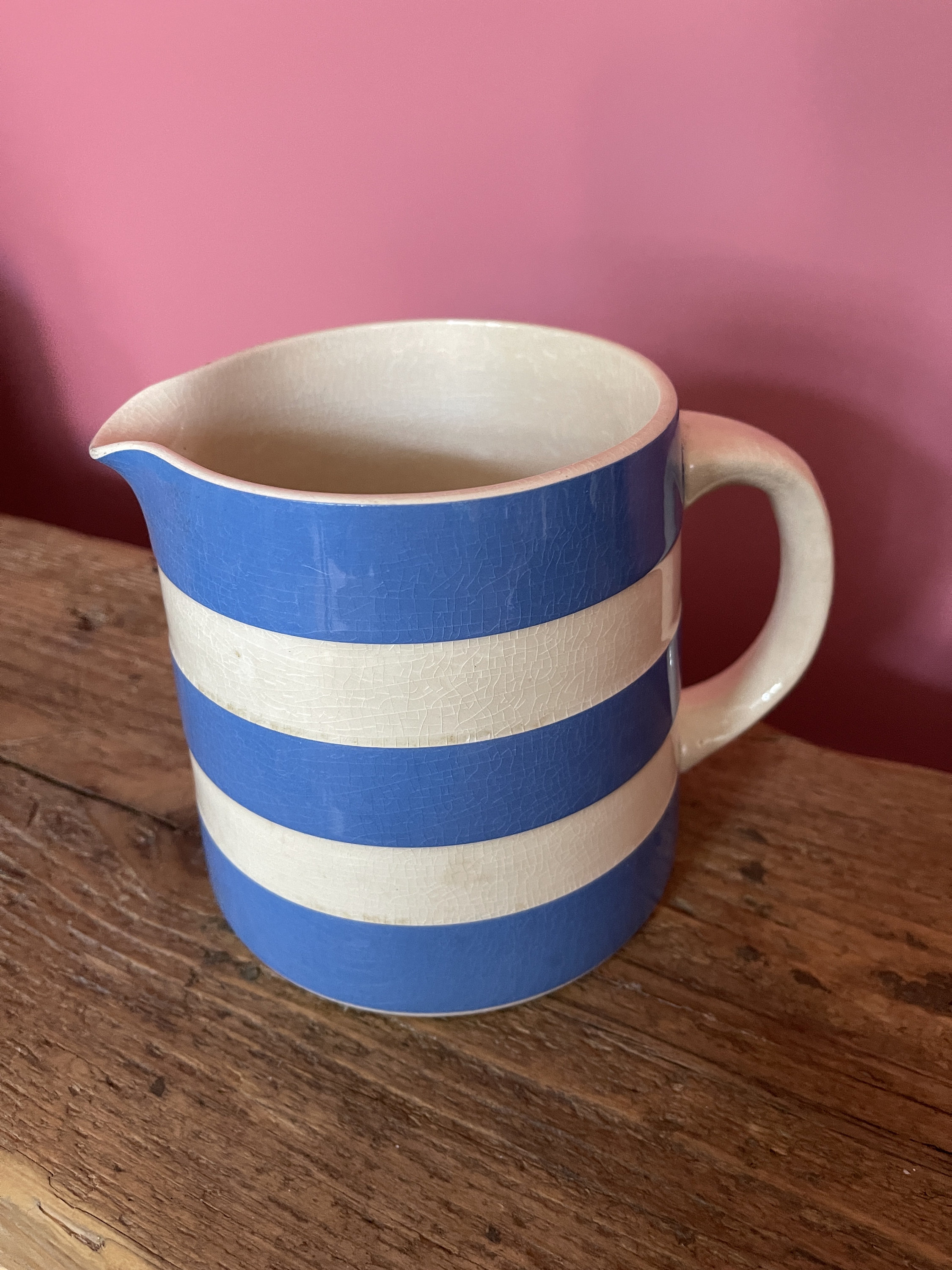 1960s CORNISHWARE Jug 84cl Large Dreadnought Stoneware Vase Blue ...