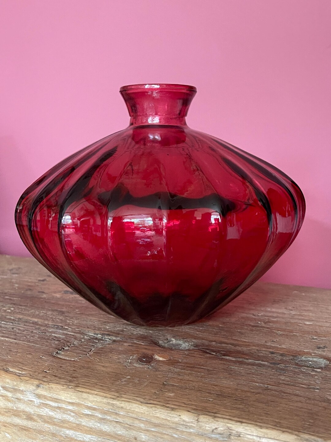 SPANISH VASE ~ Red Recycled Glass ~ Narrow Neck Bud Vase ~ Home Decor ...