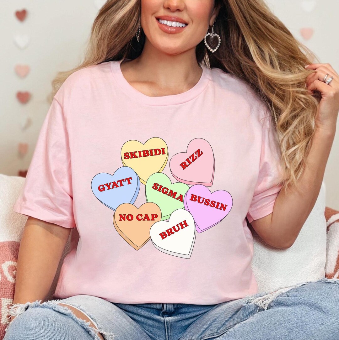 Skibidi Valentine Hearts Shirt, Teen Slang Shirt, Middle School Lingo ...