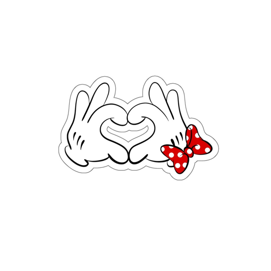 Heart Hands Sticker, Mickey Heart Hands Sticker, Minnie Heart Hands ...