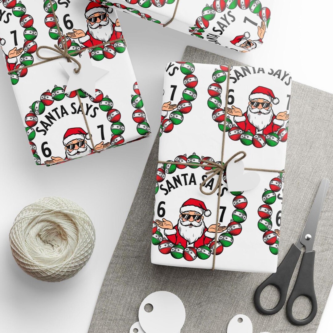 Santa Says 6-7 Wrapping Paper, Tween Slang Gift Wrap, Gen Alpha Gift ...