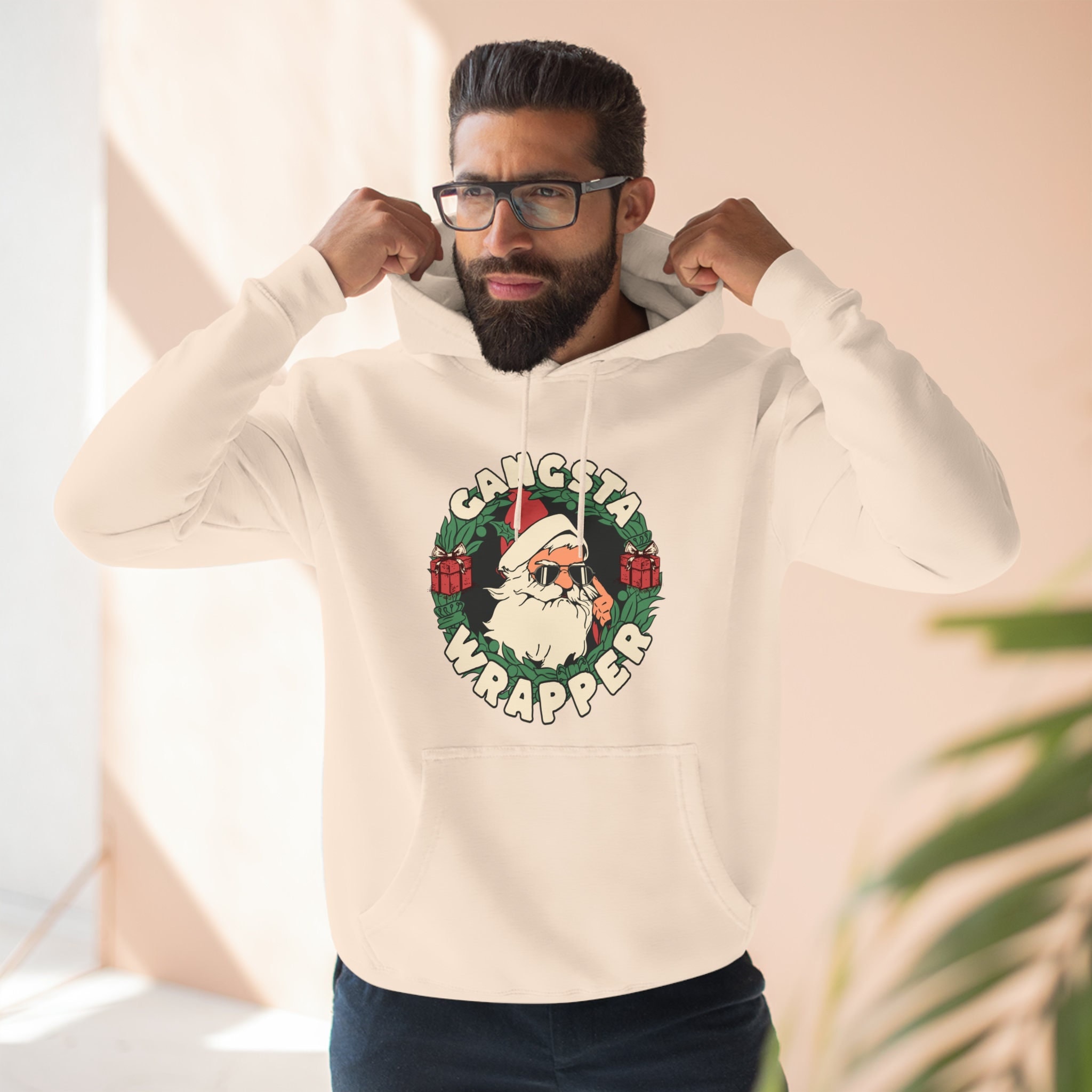 Gangsta Wrapper Hoodie Gangster Wrapper Hoodie Funny Santa - Etsy