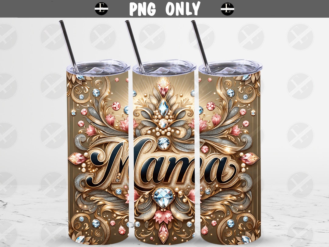 Mama Tumbler Wraps Mama in Jewels and Gold Skinny Tumbler Wrap Design ...