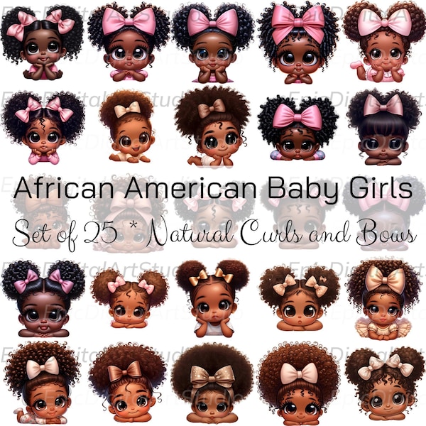African American Baby Girl Clipart - Etsy