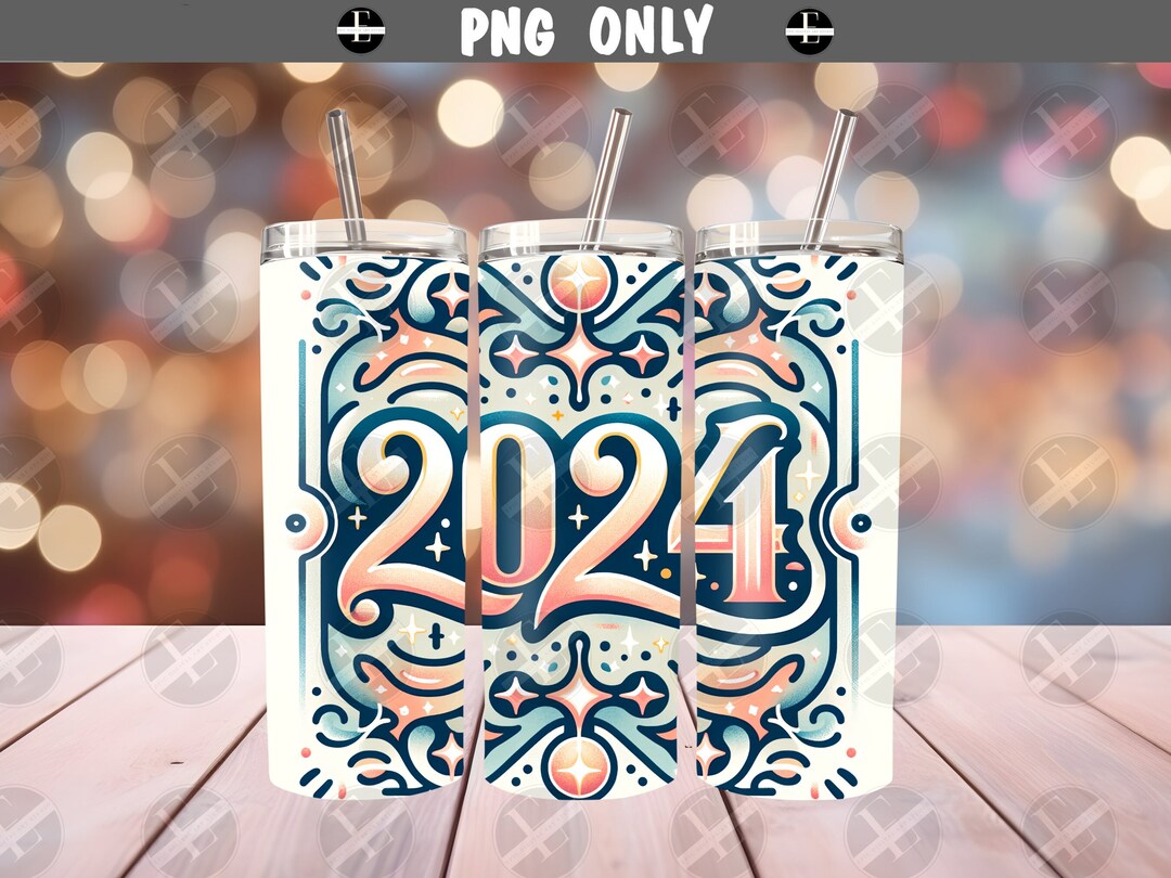 New Year 2024 Tumbler Wraps - 2024 Skinny Tumbler Wrap Design - Tumbler ...