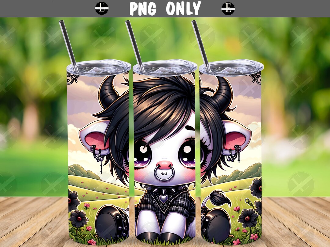 Highland Cow Skinny Tumbler Wrap Design - Goth Emo Tumbler Wraps ...