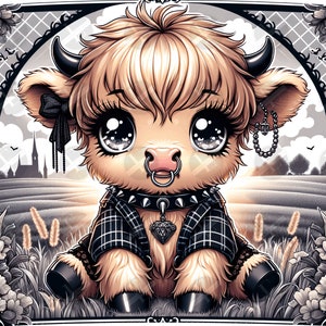 Highland Cow Skinny Tumbler Wrap Design - Goth Emo Tumbler Wraps ...