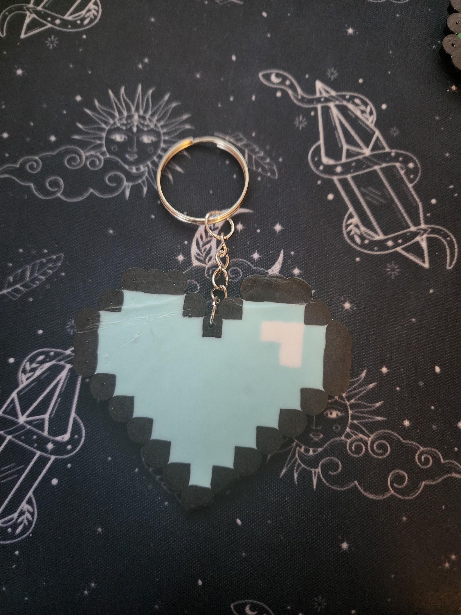 8 Bit Heart Perler Bead Keychains - Etsy