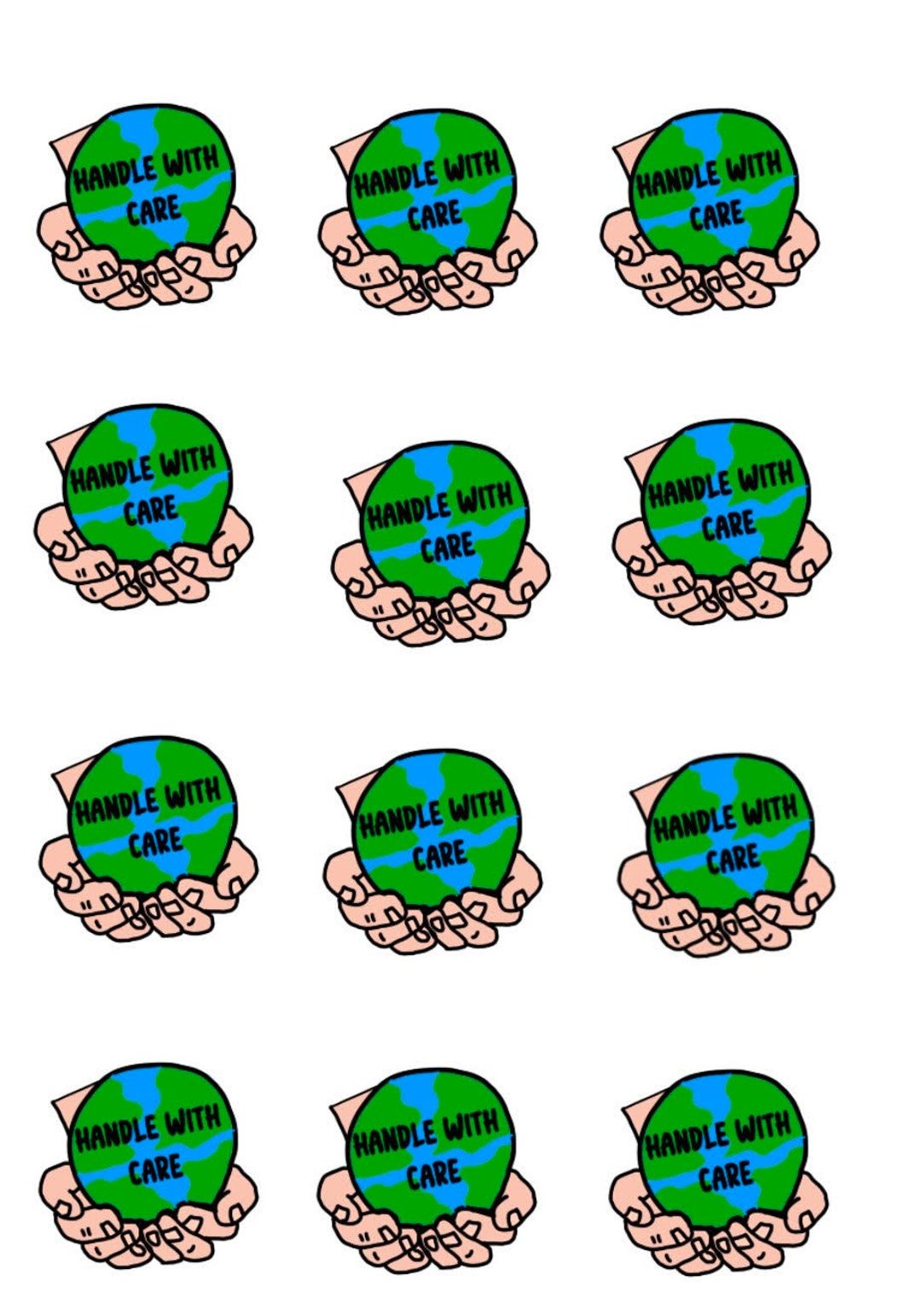 DIGITAL Handle With Care Sticker Sheet - Handle With Care for Shops ...