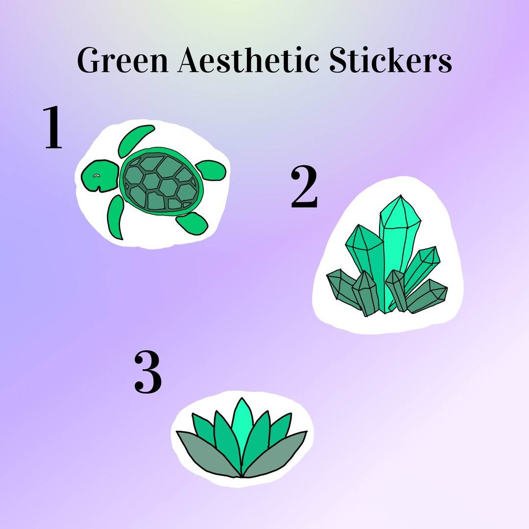 Fun Green Stickers Green Aesthetic Laptop Decal Water Bottle Decal ...