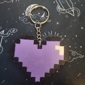 8 Bit Heart Perler Bead Keychains - Etsy