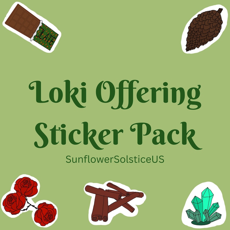 Norse God Loki Offering Sticker Pack | Deity Offerings | Sticker Pack ...
