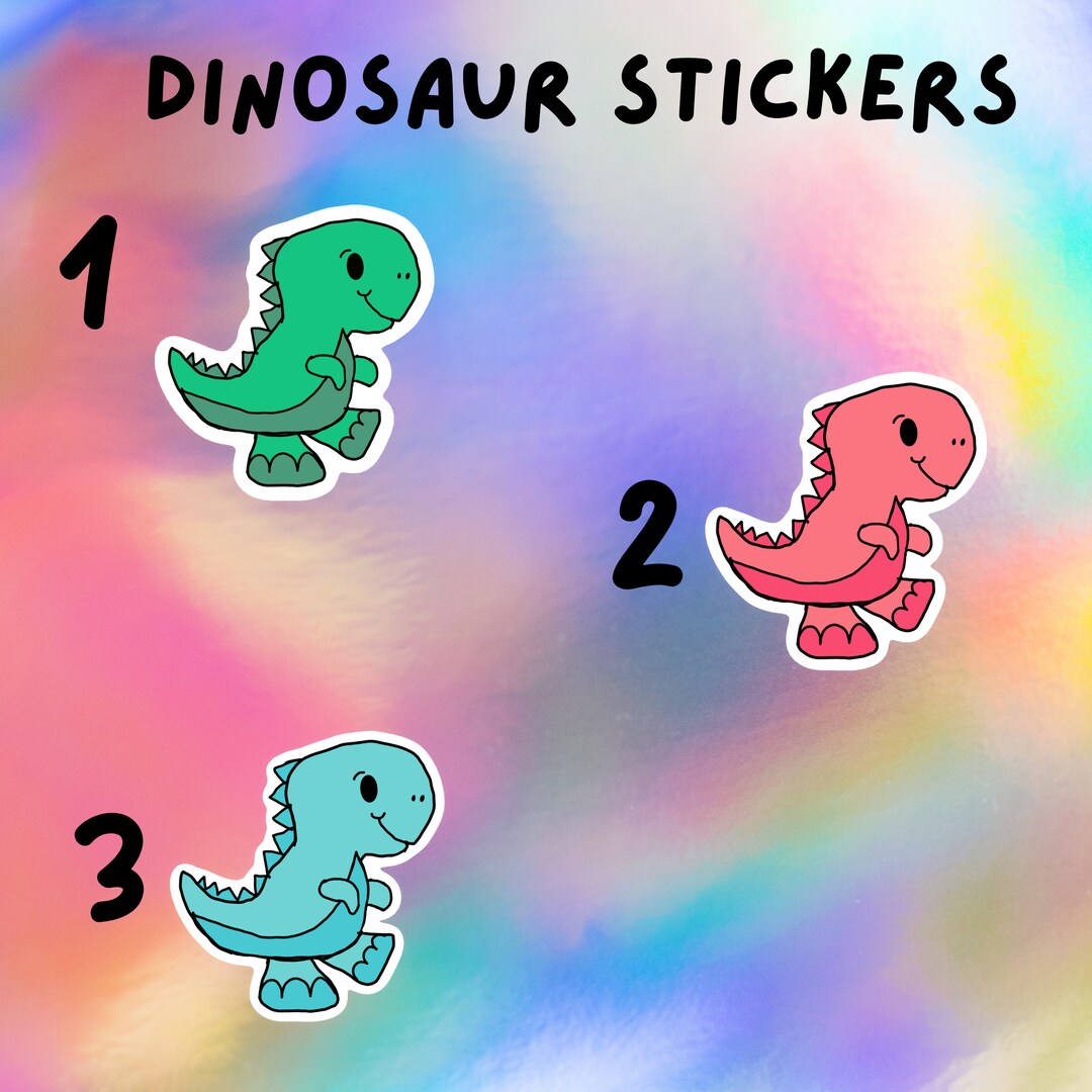 Chibi Dinosaur Stickers: Kawaii Waterproof Dino Decals - Etsy UK