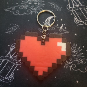 8 Bit Heart Perler Bead Keychains - Etsy