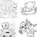 10 Animals Coloring Pages for Kids, Animal Coloring A4 Sheets ...