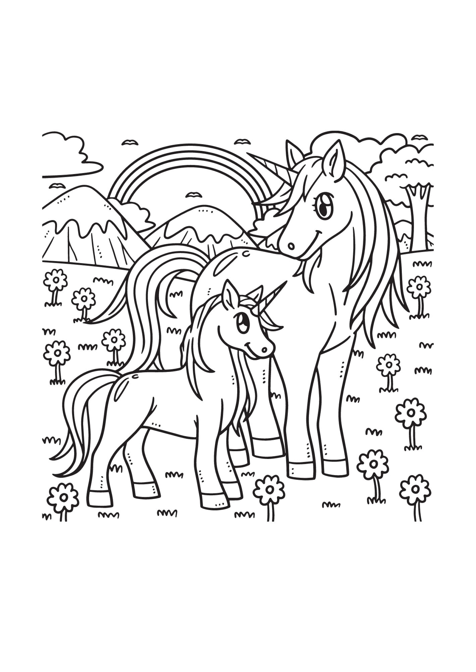 10 Unicorn Coloring PDF Pages, Unicorn Coloring, Unicorn Coloring A4 ...