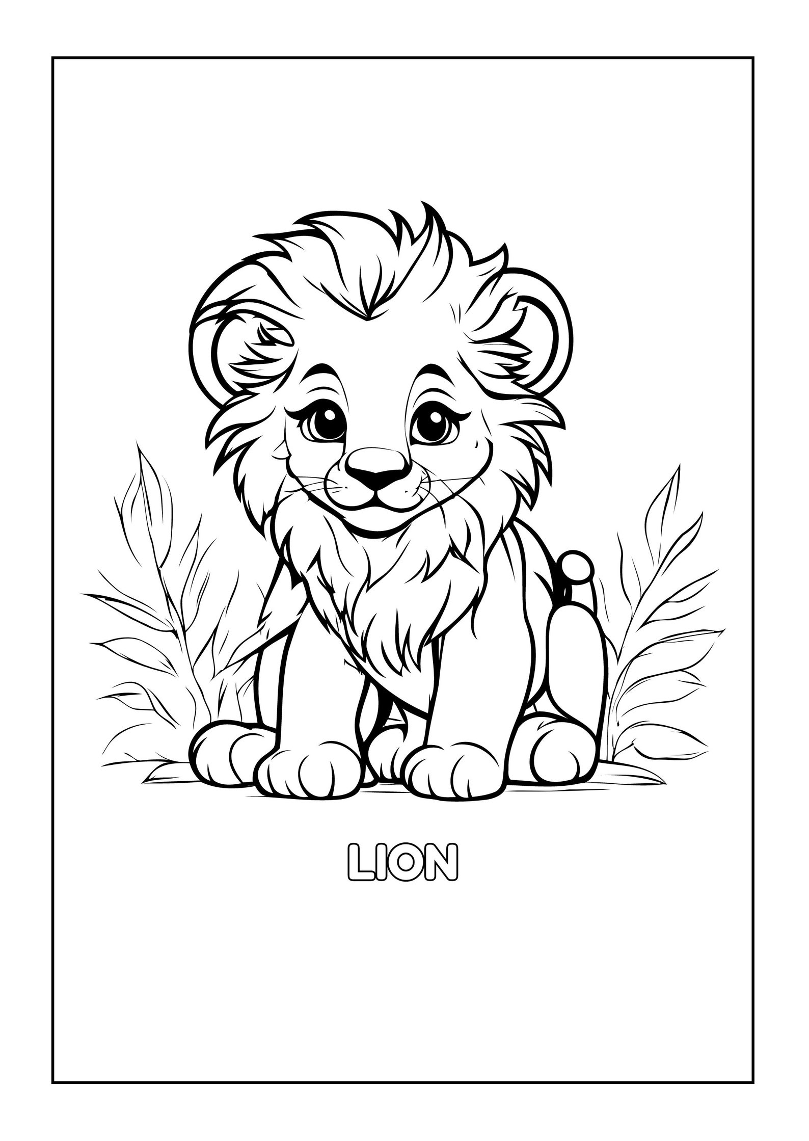 10 Animals Coloring Pages for Kids, Animal Coloring A4 Sheets ...