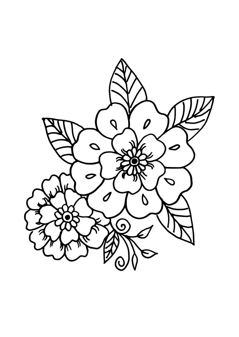 20 Unique Flower Coloring Pages for Kids, A4 Sheets, Colouring for Kids ...