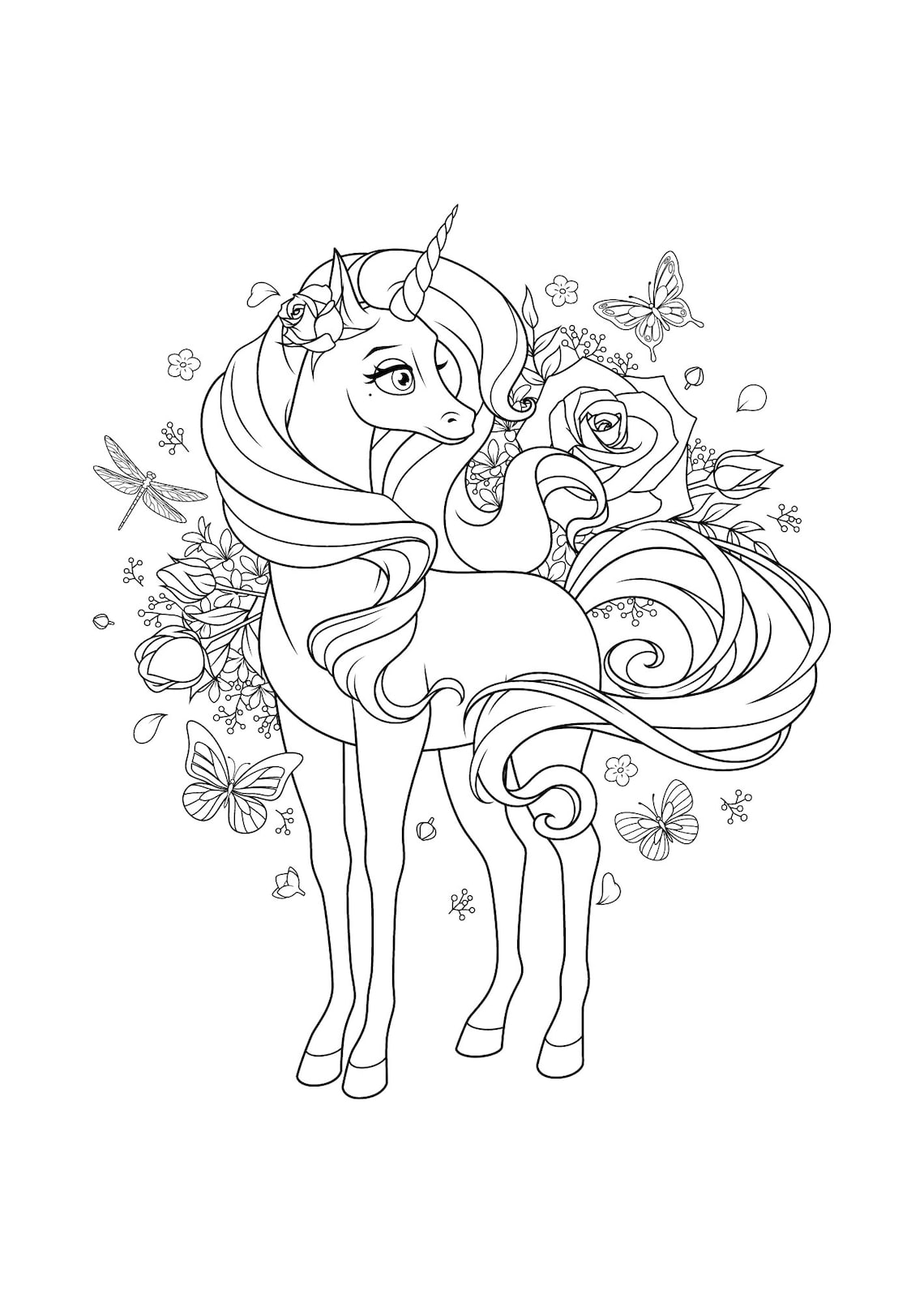 10 Unicorn Coloring PDF Pages, Unicorn Coloring, Unicorn Coloring A4 ...