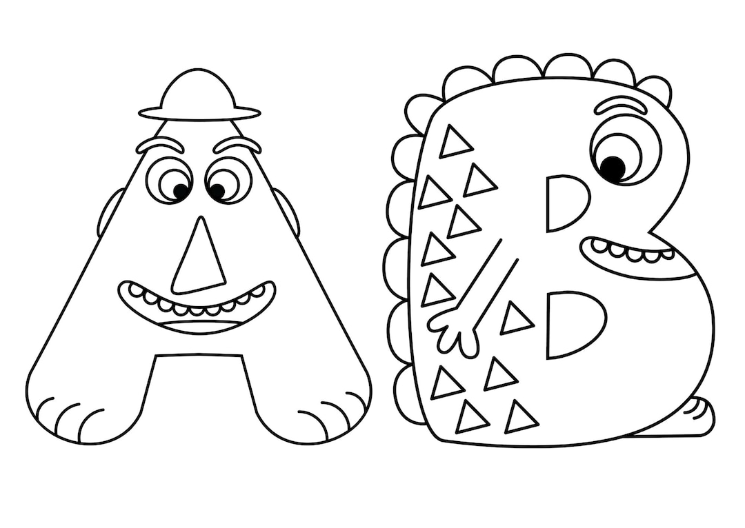 A to Z English Letter Coloring Pages for Kids, Alphabet Coloring A4 ...