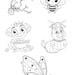 10 Coloring Pages for Kids, Animal Coloring A4 Sheets, Colouring for ...