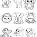 10 Animals Coloring Pages for Kids, Animal Coloring A4 Sheets ...