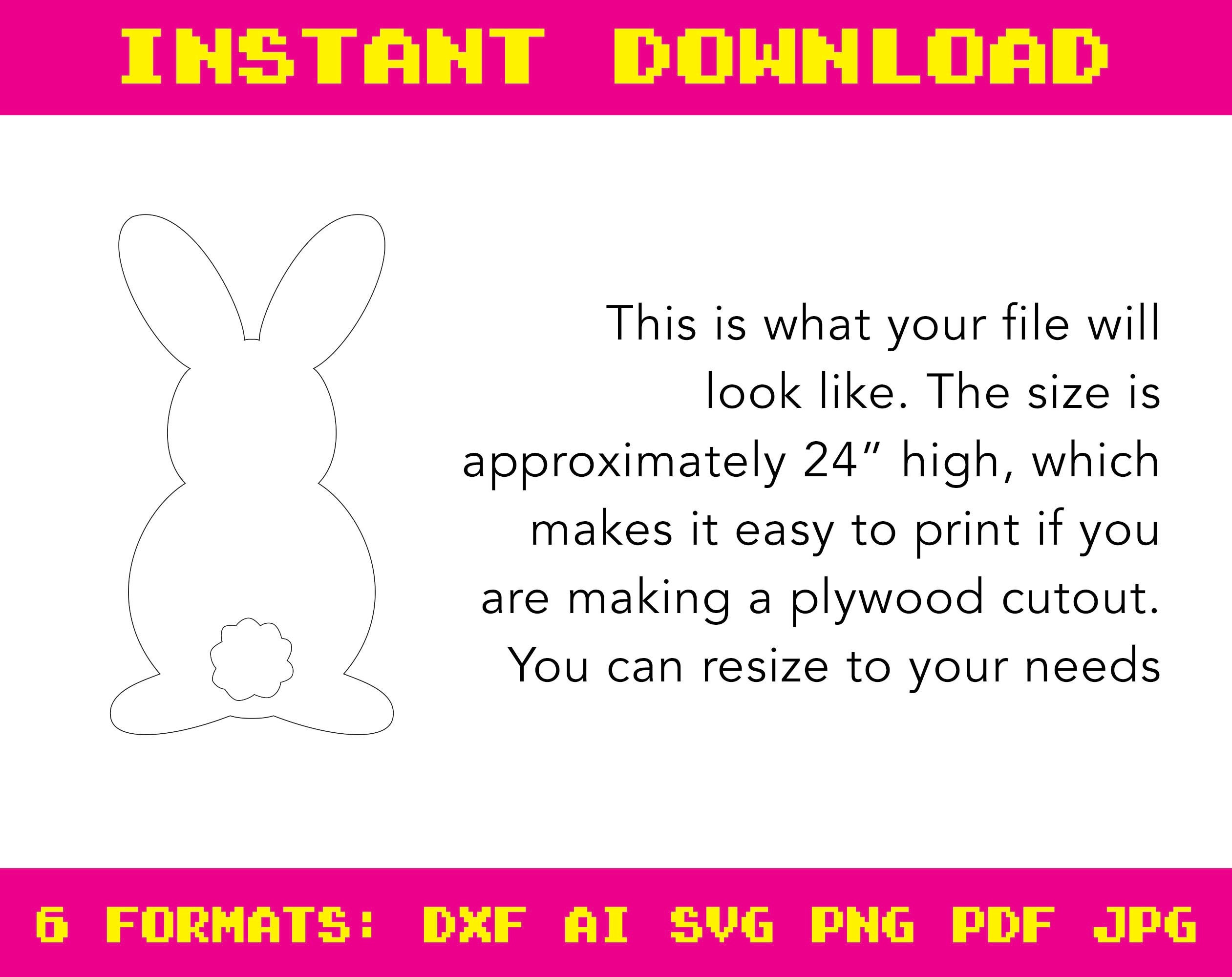 Easter Bunny Svg, Dxf, Pdf, Png, Jpg and Ai Files. Vector Bunny Pattern ...