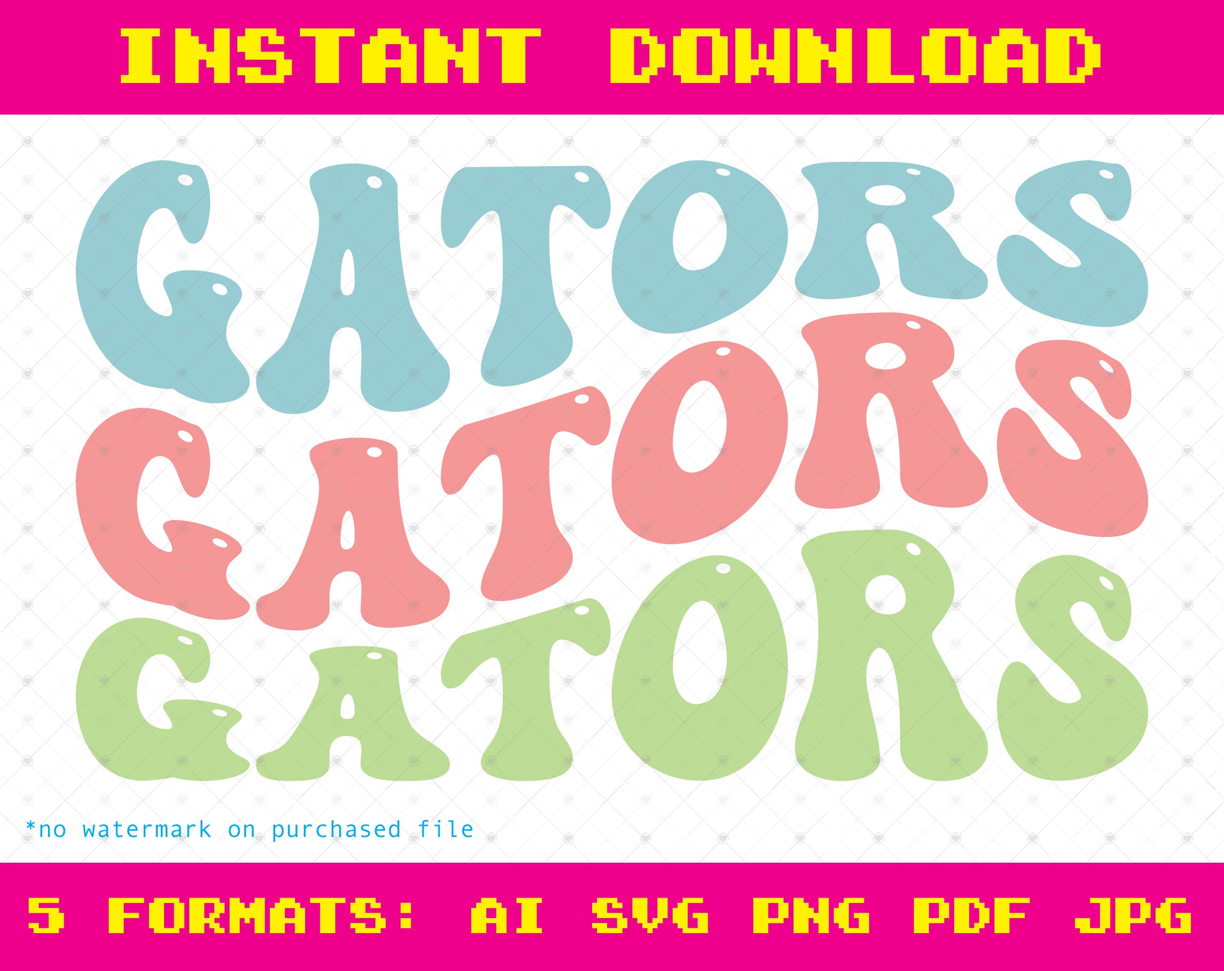 Gators Retro Stacked Svg, Png, Pdf, Ai, Jpg, School Retro for ...