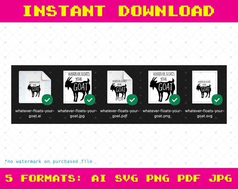 Whatever Floats Your Goat Funny Farm Pun Digital Download - Etsy
