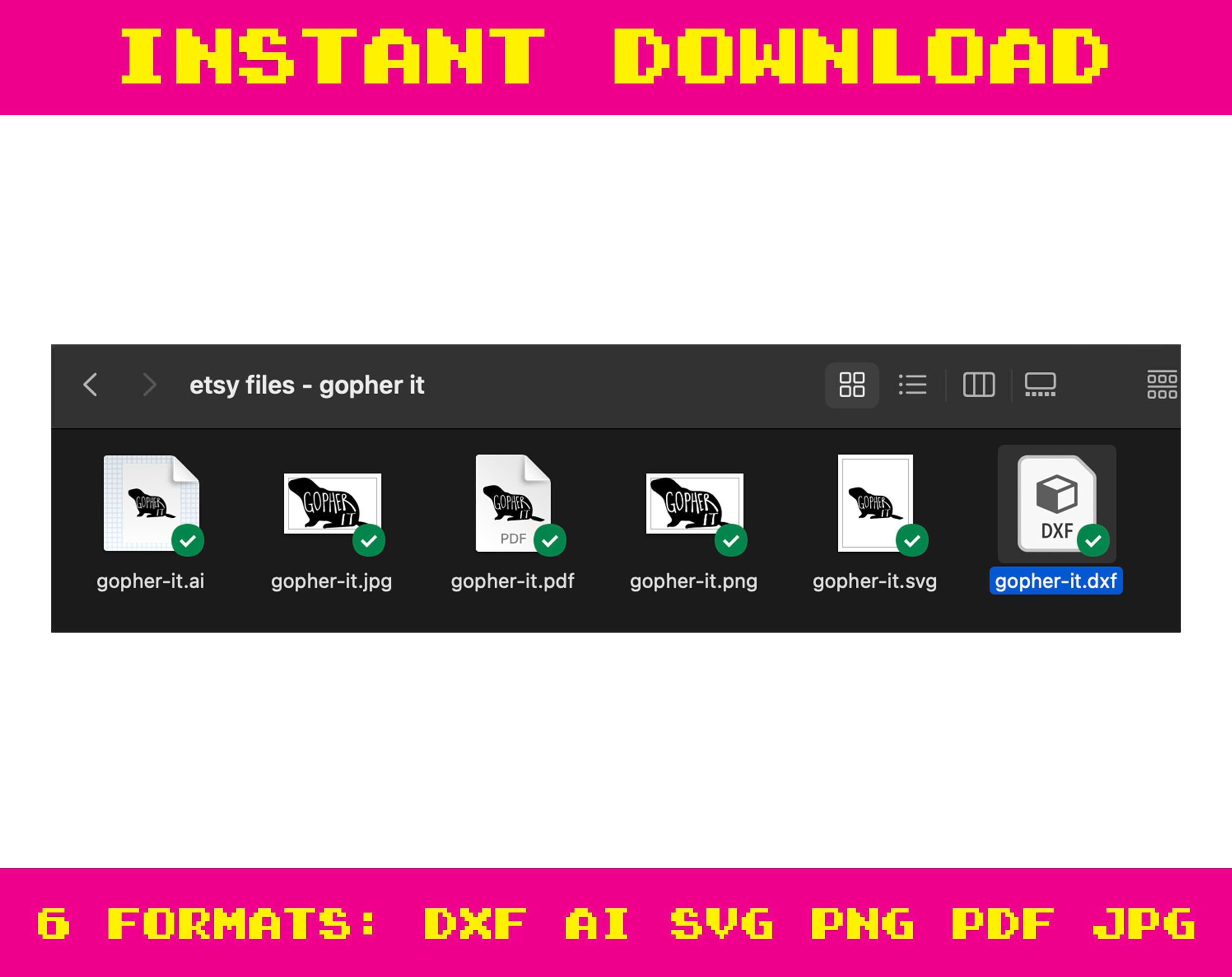 Gopher It! Funny Gopher Pun for Digital Download, Cut File for Cricut or Silhouette, Scroll Saw ...