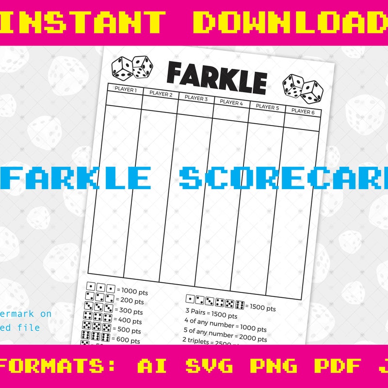 Farkle Score Svg - Etsy