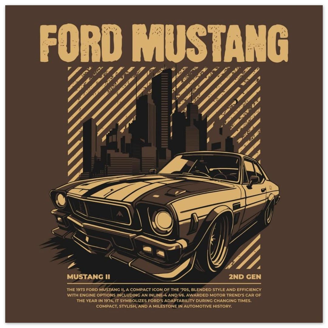 Ford Mustang JDM Poster - Classic Matte Art Print for Car Lovers - Etsy