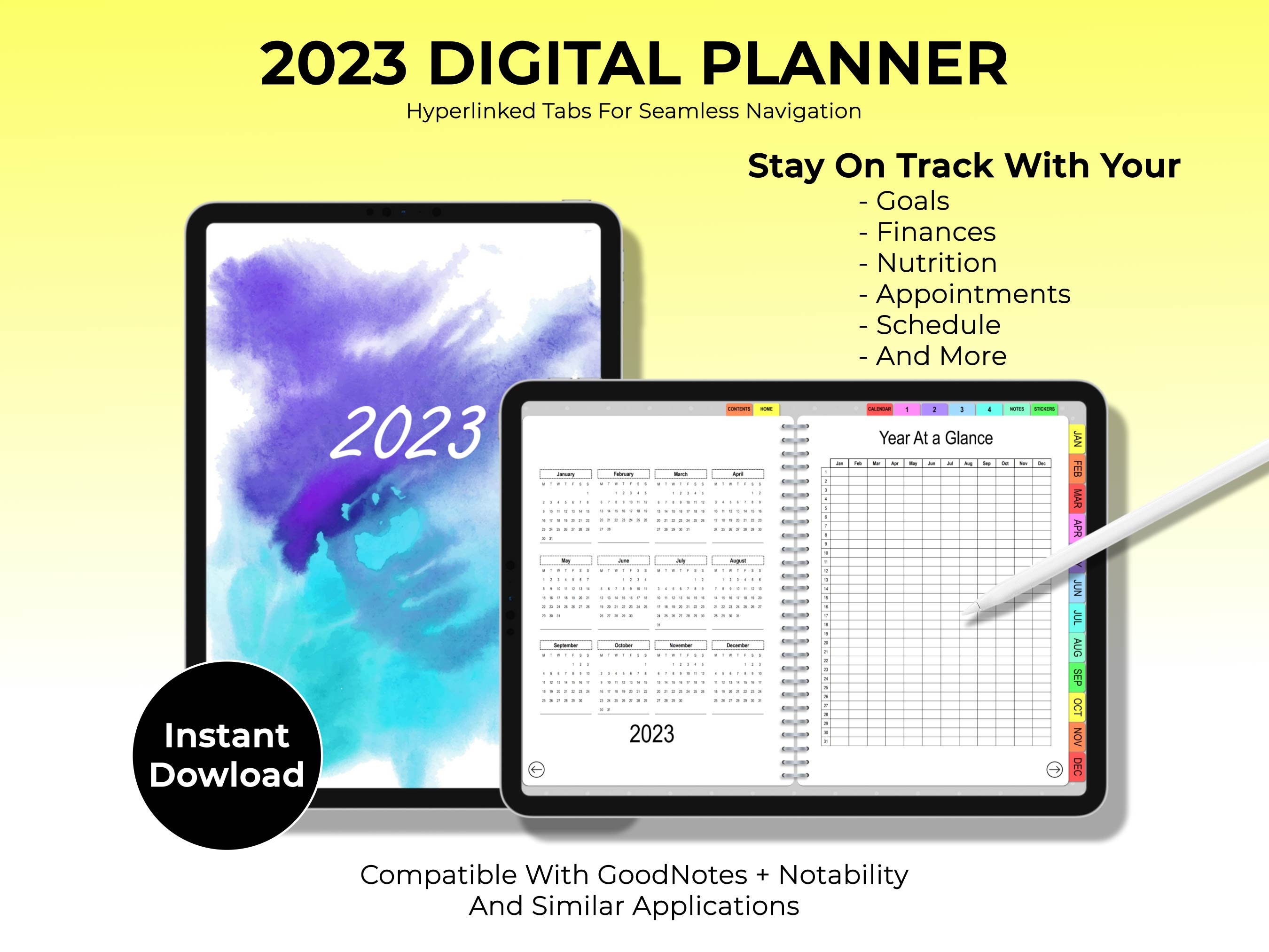 Premium 2023 Digital Planner iPad Planner Goodnotes, Notability ...