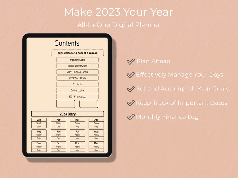 Premium 2023 Digital Planner iPad Planner Goodnotes, Notability ...