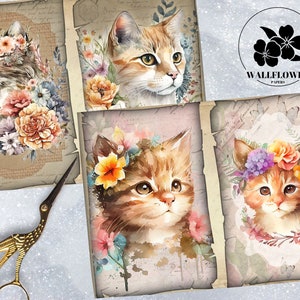 Cute Kittens Junk Journal Pages, Vintage Junk Journal Kit, Cut Out ...