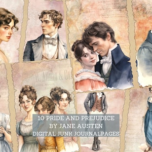 Pride and Prejudice Junk Journal Pages, Vintage Classic Junk Journal ...